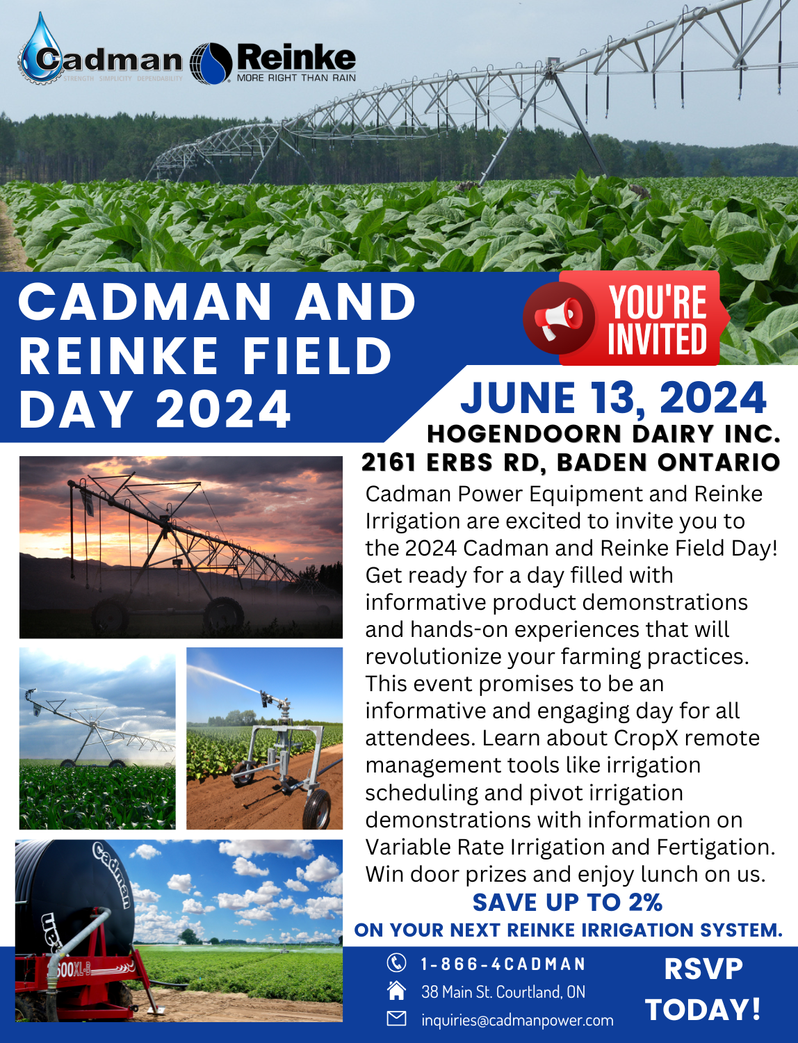 Cadman and Reinke Field Day 2024 - Cadman Power Equipment Ltd.
